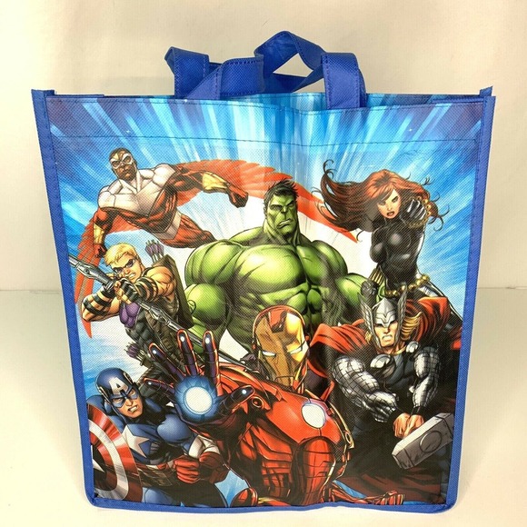 Marvel | Bags | Marvel Avengers Reusable Tote Bag Blue 3 X 12 X 3 Hulk ...